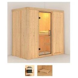 Karibu Sauna "Vada" Saunen ohne Ofen Gr. ohne Ofen, beige (naturbelassen)