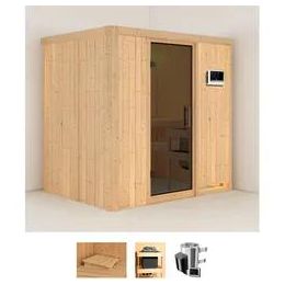 Karibu Sauna "Finja" Saunen 3,6-kW-Plug & Play Ofen mit externer Steuerung Gr. Saunaofen, externe Steuerung, 3,6 kW, beige (naturbelassen)