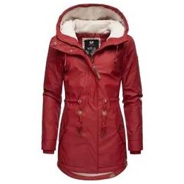 Regenmantel Ragwear "Monadis Rainy Intl." Gr. S (36), rot Damen Mäntel modischer Regenparka mit kuschligem Innenfutter