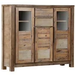 Highboard GUTMANN FACTORY "Tulsa" Sideboards Gr. B/H/T: 160cm x 140cm x 45cm, 2 St., braun (smoked) Vitrine, Höhe 140 cm