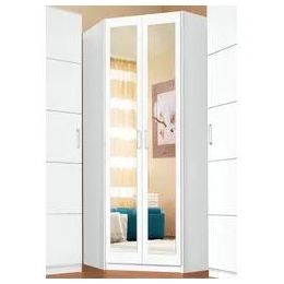 Eckkleiderschrank Priess "Bilbao", weiß, H:193cm T:36cm, Schränke, mit 3 verschiedenen Fronten