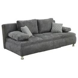 Jockenhöfer Schlafsofa JOCKENHÖFER GRUPPE "Antonio" Sofas Gr. B/H/T: 204cm x 82cm x 100cm, Luxus-Microfaser, grau (dunkelgrau) Bettfunktion und Bettkasten, Wellenfederung für Sitzen Liegen