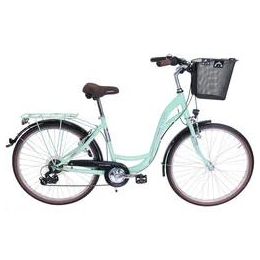 Cityrad FASHION LINE Fahrräder Gr. 43cm, 26 Zoll (66,04cm), grün (grün, grün) für Damen und Herren, Kettenschaltung