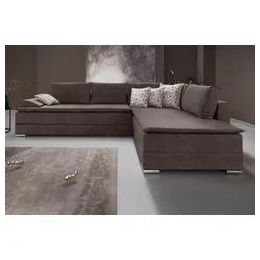 Ecksofa Inosign "Night & Day L-Form" Sofas Gr. B/H/T: 324cm x 95cm x 218cm, Luxus-Microfaser, Recamiere rechts, mit Taschenfederkern, grau (dunkelgrau) mit Boxspring Bettfunktion 180x200 cm, Dauerschläfer