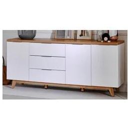 Sideboard Jahnke "LIBRE" Sideboards Gr. B/H/T: 180cm x 77,4cm x 39cm, 3 St., braun (kerneiche/weiß) Breite ca. 180