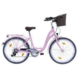 Cityrad FASHION LINE Fahrräder Gr. 43cm, 26 Zoll (66,04cm), rosa (hellrosa) für Damen und Herren, Kettenschaltung