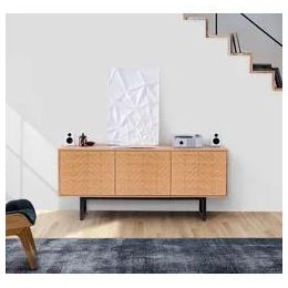 Sideboard WOODMAN "Noella" Sideboards Gr. B/H/T: 175cm x 75cm x 45cm, braun (eichefarben) Kommode im schlichten skandinavischen Design, Breite 175 cm