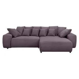 Ecksofa Home Affaire "Sundance II, L-Form" Sofas Gr. B/H/T: 318 cm x 87 cm x 188 cm, Cord, Recamiere beidseitig montierbar, ohne Bettfunktion-ohne Bettkasten-ohne Topper, lila (purple) mit DuraSpring-Taschenfederkern bis 140 kg belastbar