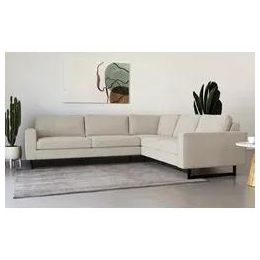 Ecksofa Places of Style "Pinto, 250/290 cm, langer Schenkel, XXL, Ottomane" Sofas Gr. B/H/T: 290cm x 85cm x 250cm, Cord, langer Schenkel rechts, beige (cream) Cord, Feincord, Luxus-Microfaser Leder und Chenille