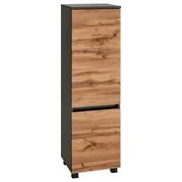 Midischrank Welltime "Lucca" Schränke Gr. B/H/T: 40 cm x 135 cm x 35 cm, 2 St., grau (graphit, eichefarben) Bad-Midischrank