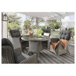 Garten-Essgruppe Destiny "CASA LUNA" Sitzmöbel-Sets Gr. Polyester, grau (vintage grau) Aluminium, Polyrattan