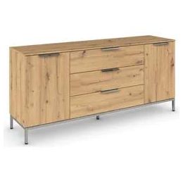 Kommode Rauch "Flipp" Sideboards Gr. B/H/T: 160 cm x 72 cm x 42 cm, 3 St., braun (eiche artisan) 2-türig mit 3 Schubladen und Soft-Close-Funktion