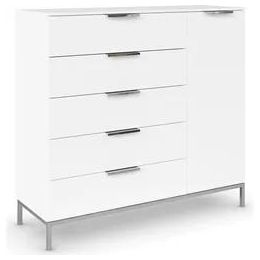 Kommode Rauch "Flipp" Sideboards Gr. B/H/T: 120 cm x 111 cm x 42 cm, 5 St., weiß (alpinweiß) 1-türig mit 5 Schubladen und Soft-Close-Funktion