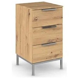 Nachtkommode Rauch "Flipp" Sideboards Gr. B/H/T: 40 cm x 72 cm x 42 cm, 3 St., braun (eiche artisan) mit 3 Schubladen und Soft-Close-Funktion