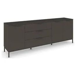 Kommode Rauch "Flipp" Sideboards Gr. B/H/T: 200 cm x 72 cm x 42 cm, 3 St., grau (graphit) 3-türig mit 3 Schubladen und Soft-Close-Funktion