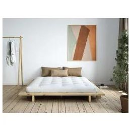 Bettgestell KARUP DESIGN "JAPAN BED Bodenbett, Holzrahmen, Futonbett, Jugendbett, Holzbett" Betten Gr. Liegefläche B/L: 160 cm x 200 cm Höhe: 20 cm, kein Härtegrad, braun (kiefer natur unbehandlet) Massivholzbett mit Lattenrost, Kiefer massiv, Doppelbett ohne Kopfteil Bestseller