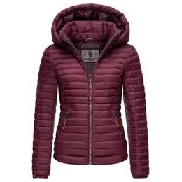 Steppjacke Marikoo "Löwenbaby" Gr. M (38), rot (weinrot) Damen Jacken stylische Übergangsjacke mit abnehmbarer Kapuze