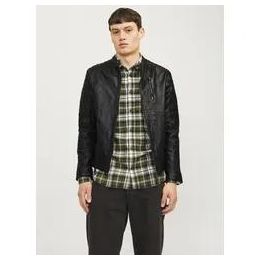 Jack & Jones Lederjacke JACK & JONES "JJERICHARD LEATHER JACKET NOOS" Gr. XS, schwarz Herren Jacken