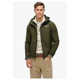 Outdoorjacke Superdry "HOODED SOFT SHELL TREKKER JKT" Gr. S, grün (army khaki) Herren Jacken