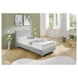 Boxbett "Sendai", grau, L:210cm, Westfalia Schlafkomfort, Komplettbetten, Fellimitat HIGHLIGHT, wahlweise Matratzen in H2,H3,H4