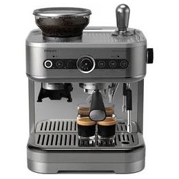 Philips Espressomaschine "PSA3218/01 Barista Brew, halbautomatisch, mit 250-g-Bohnenbehälter" Kaffeemaschinen Siebträger und Milchkanne aus Edelstahl, Silber Gr. 2 Tasse(n), silberfarben (silber)