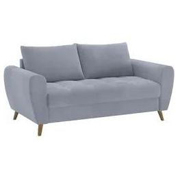 2,5-Sitzer Home Affaire "Blackburn II" Sofas Gr. B/H/T: 180cm x 71cm x 90cm, Microfaser, blau (memphis 1676 blue grey) Mit Kaltschaumpolsterung bis 140 kg belastbar