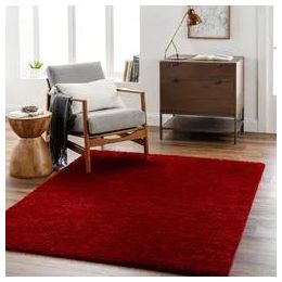 Hochflor-Teppich SURYA "TRENTO", rot, B:200cm H:31mm L:275cm, Kunstfaser, Teppiche