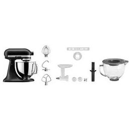 KitchenAid Küchenmaschine "5KSM125EBM SCHWARZ MATT" Küchenmaschinen Gratis Fleischwolf, Schüssel, Spritzgebäckvorsatz (Wert: ca.238,- UVP) schwarz (matt schwarz) Bestseller