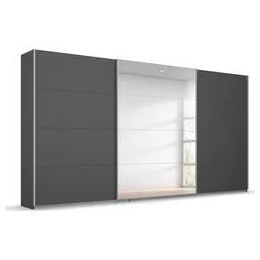 Schwebetürenschrank Rauch "Kleiderschrank Schrank Garderobe BESTSELLER KOLUNA mit Spiegel" Schränke Gr. B/H/T: 360 cm x 210 cm x 62 cm, 3 St., grau (graumetallic) inkl. 2 Innenschubladen sowie extra Einlegeböden MADE IN GERMANY