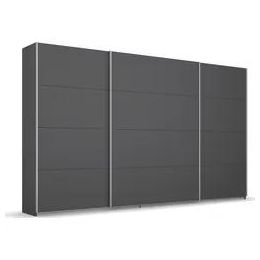 Schwebetürenschrank Rauch "Kleiderschrank Schrank Garderobe KOLUNA mit Dekor-Front" Schränke Gr. B/H/T: 315cm x 210cm x 62cm, 3 St., grau (graumetallic) inkl. 2 Innenschubladen sowie extra Einlegeböden MADE IN GERMANY