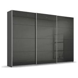 Schwebetürenschrank Rauch "Koluna" Schränke Gr. B/H/T: 271 cm x 210 cm x 62 cm, 3 St., grau (graumetallic, hochglanz effektgrau) Hochglanzfront, inkl. 2 Innenschubladen sowie extra Böden