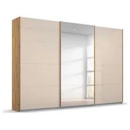 Schwebetürenschrank Rauch "Kleiderschrank Schrank Garderobe KOLUNA mit Glastüren und Spiegel" Schränke Gr. B/H/T: 271 cm x 229 cm x 62 cm, 3 St., beige (eiche artisan, glas champagner) inkl. 2 Innenschubladen sowie extra Einlegeböden MADE IN GERMANY