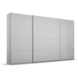 Schwebetürenschrank Rauch "Koluna" Schränke Gr. B/H/T: 315cm x 229cm x 62cm, 3 St., grau (seidengrau/glas seidengrau) Glasfront, inkl. 2 Innenschubladen sowie extra Böden