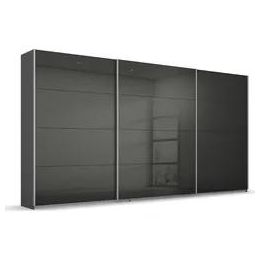 Schwebetürenschrank Rauch "Koluna" Schränke Gr. B/H/T: 360 cm x 229 cm x 62 cm, 3 St., grau (graumetallic, hochglanz effektgrau) Hochglanzfront, inkl. 2 Innenschubladen sowie extra Böden