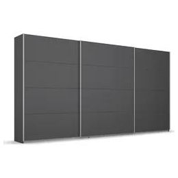 Schwebetürenschrank Rauch "Kleiderschrank Schrank Garderobe KOLUNA mit Dekor-Front" Schränke Gr. B/H/T: 360cm x 210cm x 62cm, 3 St., grau (graumetallic) inkl. 2 Innenschubladen sowie extra Einlegeböden MADE IN GERMANY