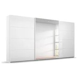 Schwebetürenschrank Rauch "Kleiderschrank Schrank Garderobe KOLUNA mit Glastüren und Spiegel" Schränke Gr. B/H/T: 360cm x 229cm x 62cm, 3 St., weiß (alpinweiß/glas kristallweiß) inkl. 2 Innenschubladen sowie extra Einlegeböden MADE IN GERMANY