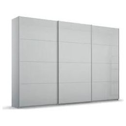 Schwebetürenschrank Rauch "Koluna" Schränke Gr. B/H/T: 271 cm x 229 cm x 62 cm, 3 St., grau (seidengrau, glas seidengrau) Glasfront, inkl. 2 Innenschubladen sowie extra Böden