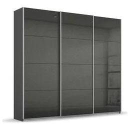 Schwebetürenschrank Rauch "Koluna" Schränke Gr. B/H/T: 203 cm x 229 cm x 62 cm, 3 St., grau (graumetallic, hochglanz effektgrau) Hochglanzfront, inkl. 2 Innenschubladen sowie extra Böden