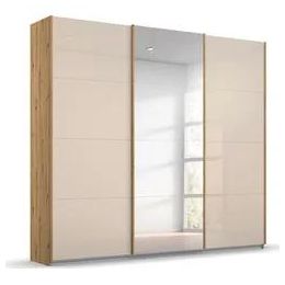 Schwebetürenschrank Rauch "Kleiderschrank Schrank Garderobe KOLUNA mit Glastüren und Spiegel" Schränke Gr. B/H/T: 203 cm x 229 cm x 62 cm, 3 St., beige (eiche artisan, glas champagner) inkl. 2 Innenschubladen sowie extra Einlegeböden MADE IN GERMANY