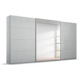 Schwebetürenschrank Rauch "Kleiderschrank Schrank Garderobe KOLUNA mit Glastüren und Spiegel" Schränke Gr. B/H/T: 360 cm x 229 cm x 62 cm, 3 St., grau (seidengrau, glas seidengrau) inkl. 2 Innenschubladen sowie extra Einlegeböden MADE IN GERMANY