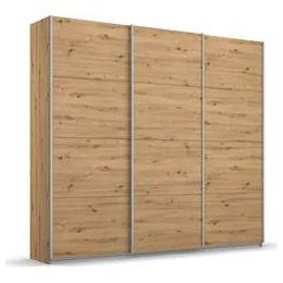 Schwebetürenschrank Rauch "Kleiderschrank Schrank Garderobe KOLUNA mit Dekor-Front" Schränke Gr. B/H/T: 203cm x 229cm x 62cm, 3 St., braun (eiche artisan) inkl. 2 Innenschubladen sowie extra Einlegeböden MADE IN GERMANY