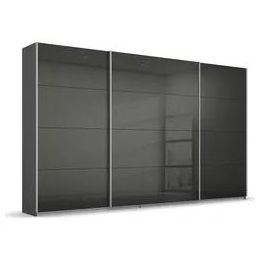 Schwebetürenschrank Rauch "Koluna" Schränke Gr. B/H/T: 315cm x 210cm x 62cm, 3 St., grau (graumetallic/hochglanz effektgrau) Hochglanzfront, inkl. 2 Innenschubladen sowie extra Böden