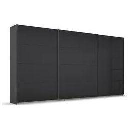 Schwebetürenschrank Rauch "Koluna" Schränke Gr. B/H/T: 360cm x 210cm x 62cm, 3 St., grau (graumetallic/glas basalt) Glasfront, inkl. 2 Innenschubladen sowie extra Böden