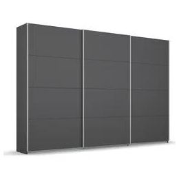 Schwebetürenschrank Rauch "Kleiderschrank Schrank Garderobe KOLUNA mit Dekor-Front" Schränke Gr. B/H/T: 271 cm x 229 cm x 62 cm, 3 St., grau (graumetallic) inkl. 2 Innenschubladen sowie extra Einlegeböden MADE IN GERMANY