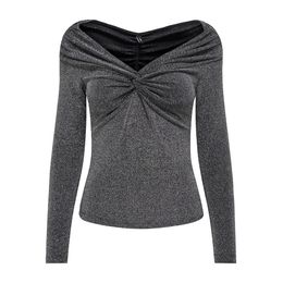 Only Shirt 'ONLQueen' Damen Größe L schwarz / silber