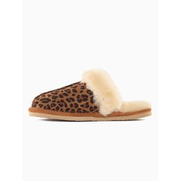 Minnetonka Hausschuh 'Leopard' Damen Gr&ouml;&szlig;e 38 creme / braun / schwarz