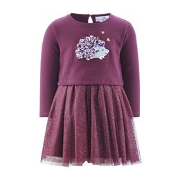 happy girls Kleid Mädchen Größe 92/98 flieder / beere / silber / weiß