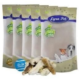 5 kg LYRA PET® Kaninchenpfoten mit Fell + Tennis Ball