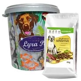 LYRA PET 4 kg Lecker.Pet® Paula's Adult Sensitive Ente & Kartoffel Hunde Trockenfutter Vollnahrung in 30 L Tonne