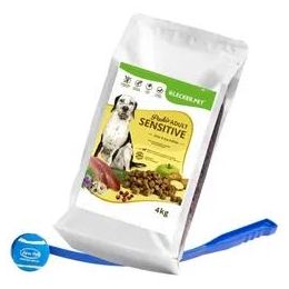 LYRA PET 4 kg Lecker.Pet® Paula's Adult Sensitive Ente & Kartoffel Hundefutter Trockenfutter Vollnahrung + Ballschleuder